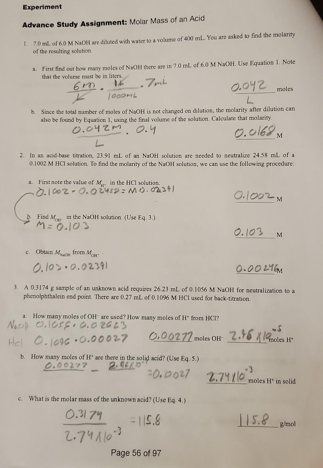 Solved please check my work. for any that are right (or look | Chegg.com