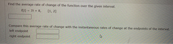 Solved Find the average rate of change of the function over | Chegg.com