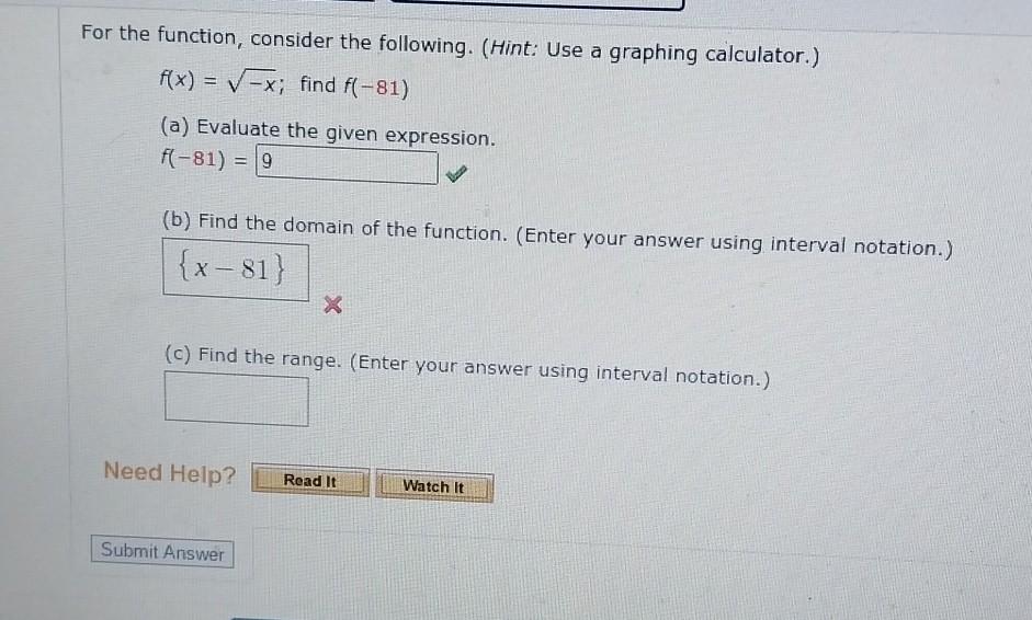 Solved r the function, consider the following. (Hint: Use a | Chegg.com