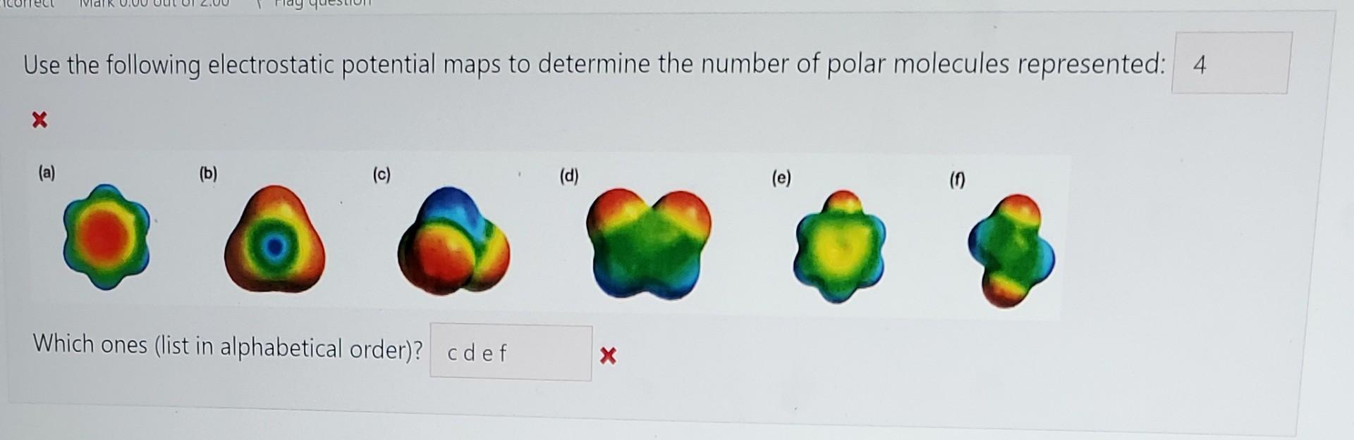 Solved Use the following electrostatic potential maps to | Chegg.com