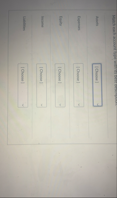 Solved Match each account type with its best | Chegg.com