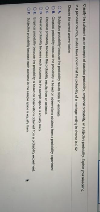 Solved Classify the statement as an example of classical | Chegg.com