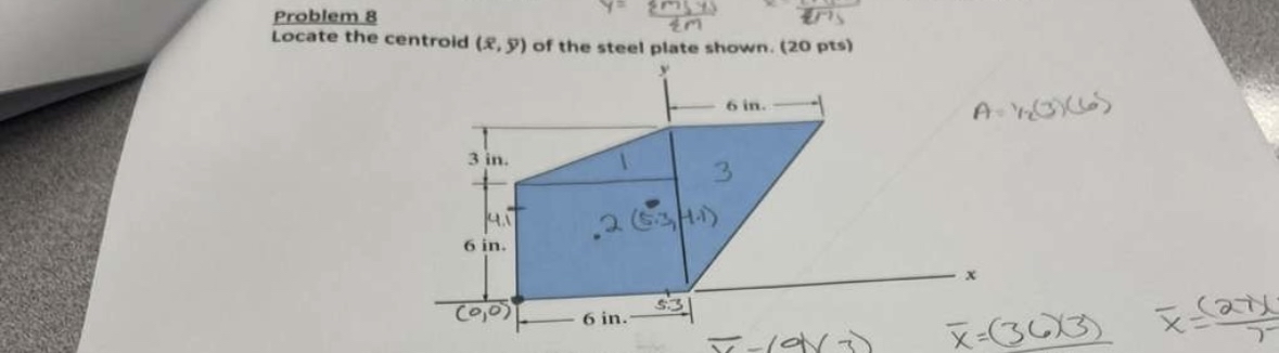 Solved Problem 8Locate the centroid (x,y) ﻿of the steel | Chegg.com