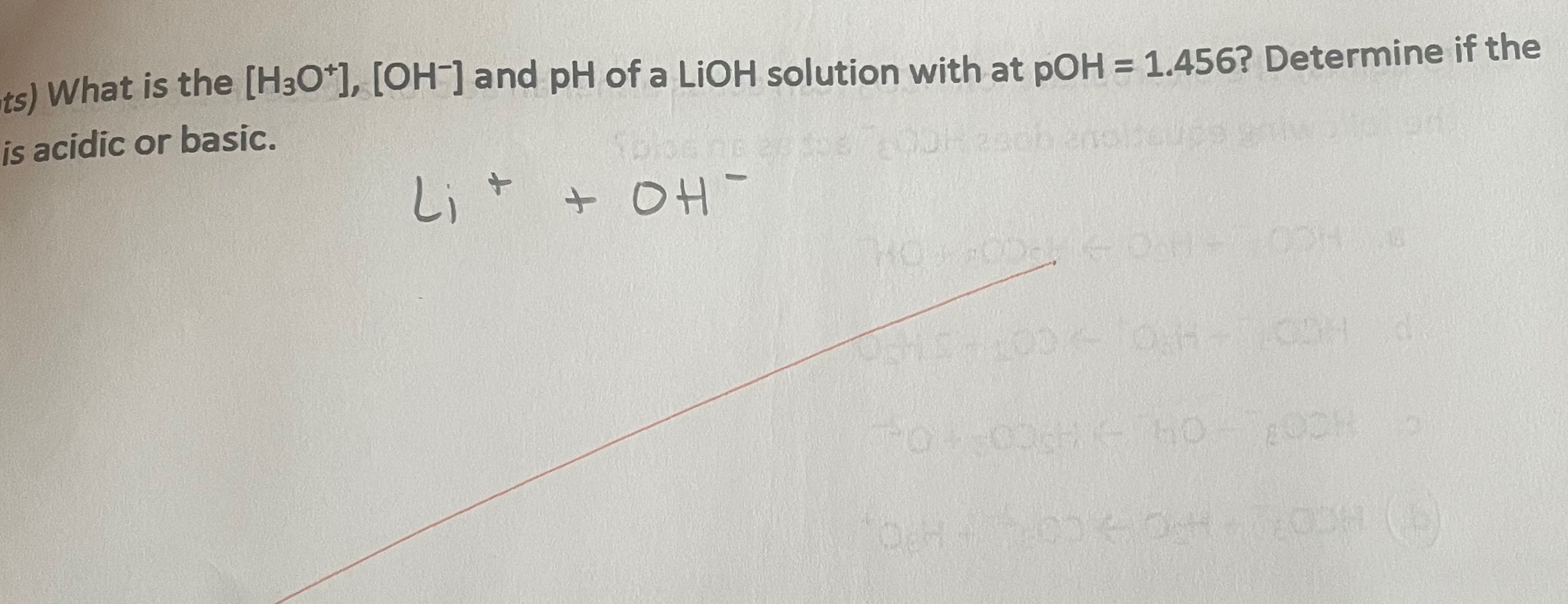 Solved What is the H3O+ ,OH- , ﻿and Ph. ﻿Determine if its | Chegg.com