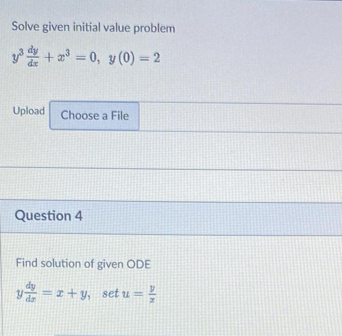 Solved Solve given initial value problem 2 yo , + z = 0, | Chegg.com