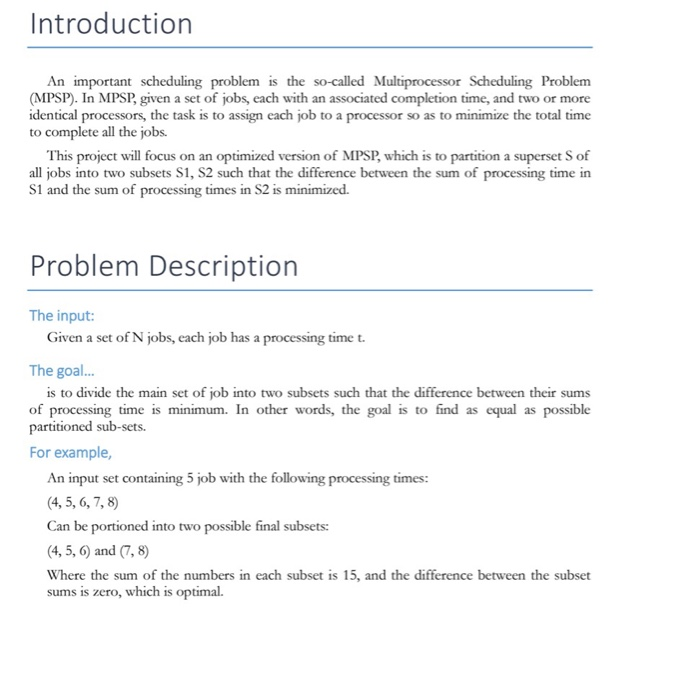 Introduction An important scheduling problem is the | Chegg.com