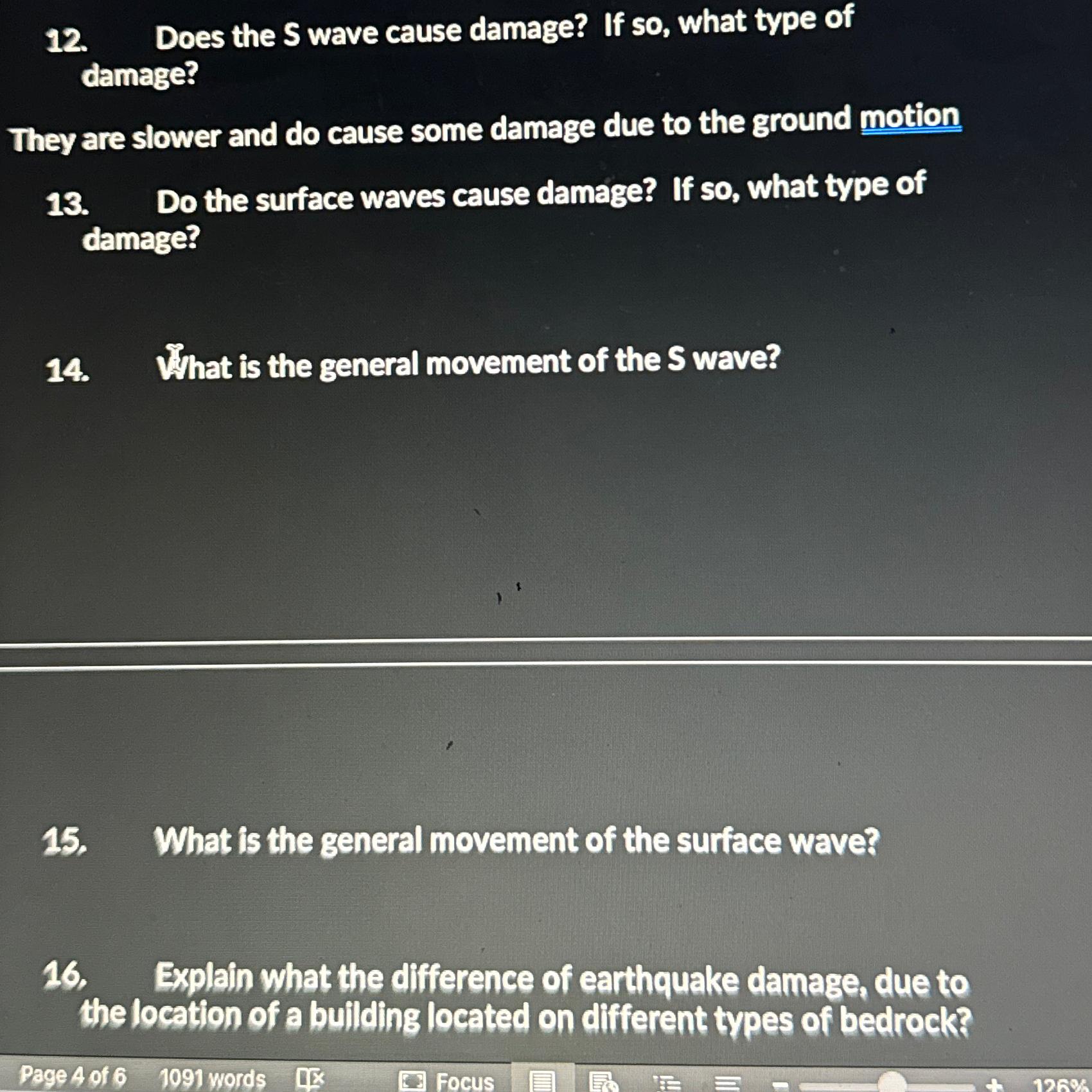 Solved Does the S ﻿wave cause damage? If so, ﻿what type of | Chegg.com