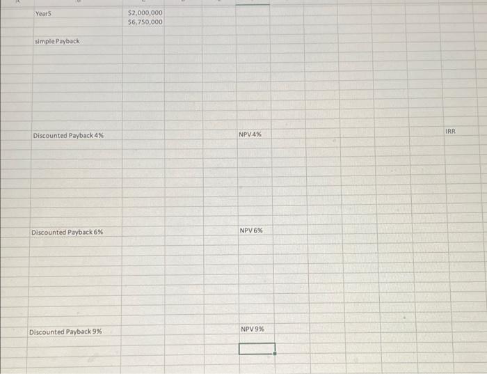 Solved 2 3 4 Calculate 1) Simple Payback 2) Discounted | Chegg.com