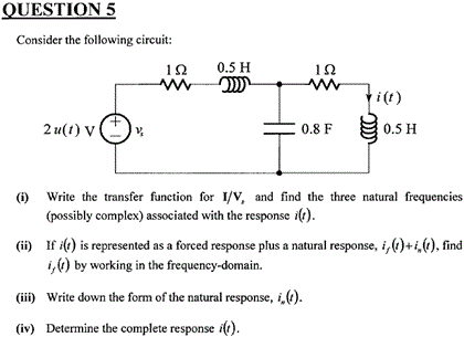 Solved Consider the following circuit: Write the transfer | Chegg.com