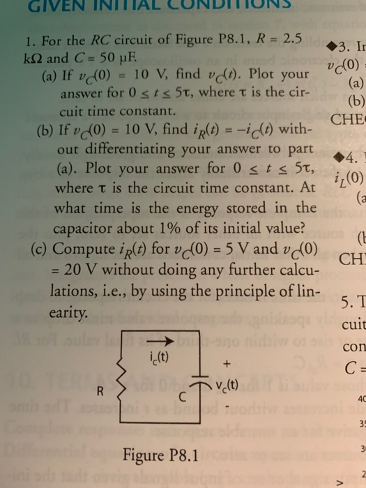 Solved Chapter 8. First Order RL and RC Circuits RS3 vi(t) | Chegg.com