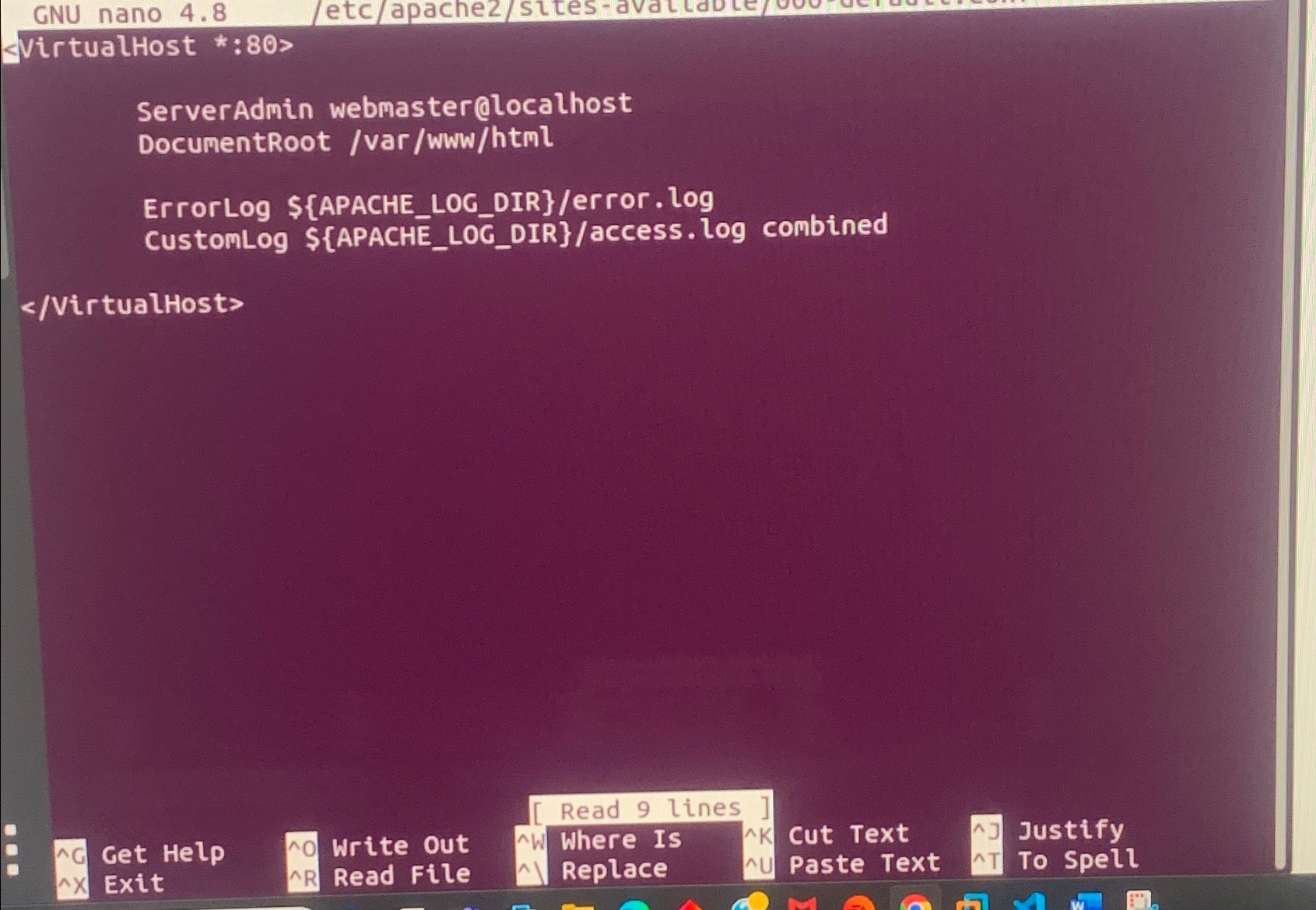Solved GNU nano 4.8How to FiX ServerName not setlog$ | Chegg.com
