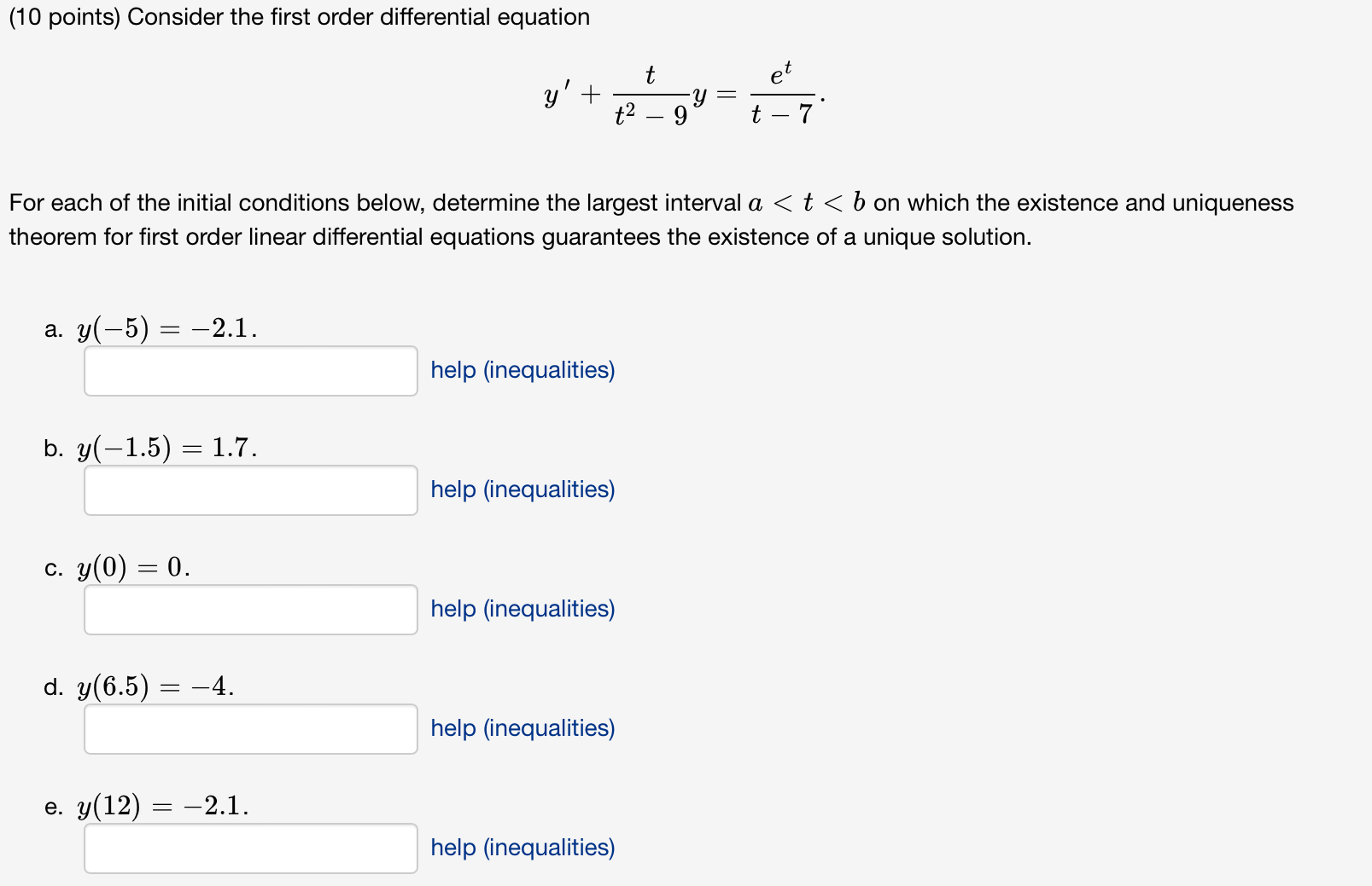 Solved Consider The First Order Differential