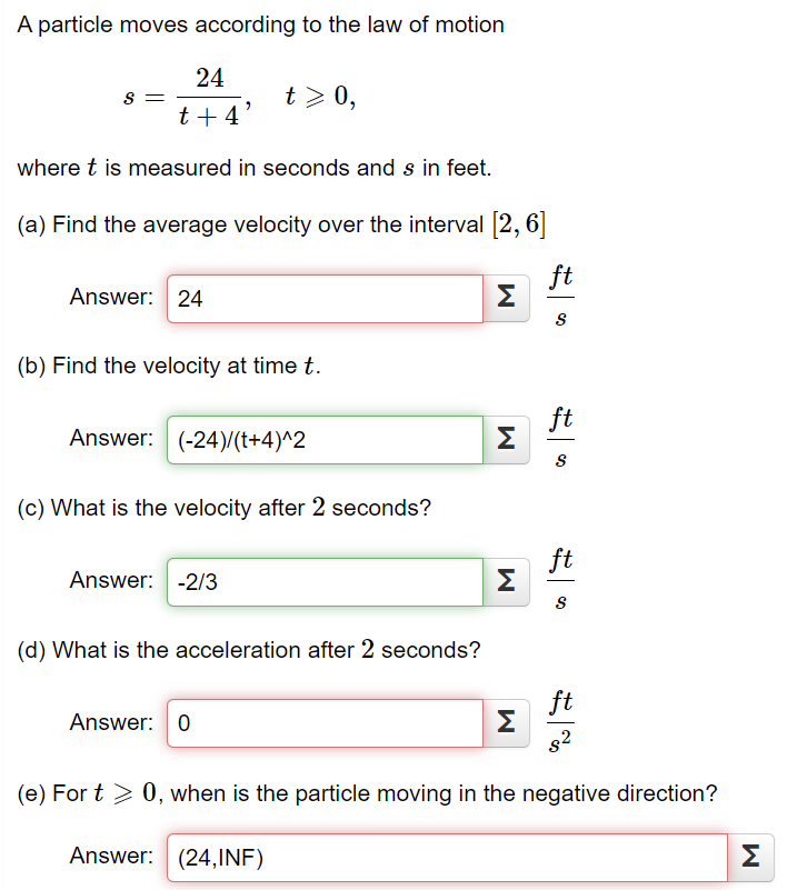 Solved A particle moves according to the law of | Chegg.com