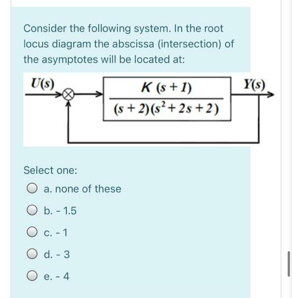Solved Consider the following system. In the root locus | Chegg.com