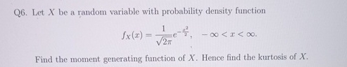 Solved Q6. ﻿Let x ﻿be a random variable with probability | Chegg.com