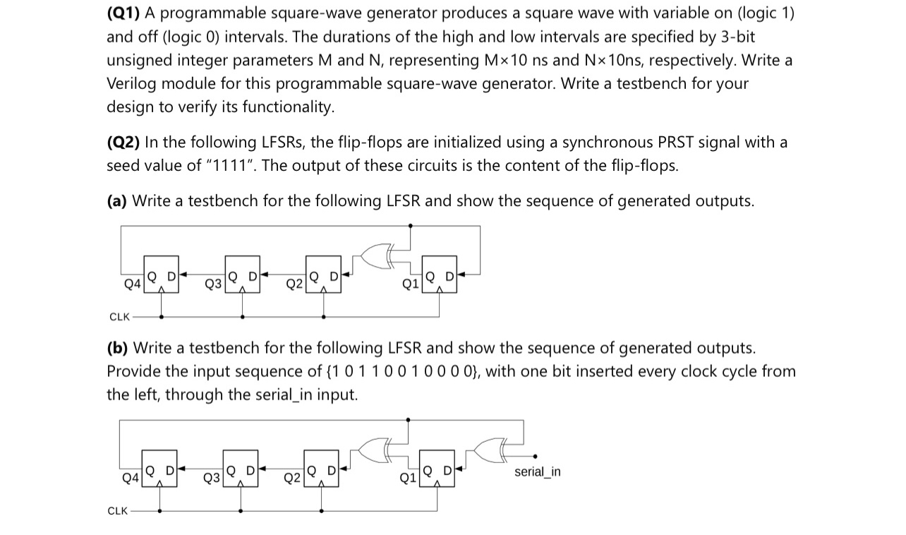 Solved (Q1) ﻿A programmable square-wave generator produces a | Chegg.com