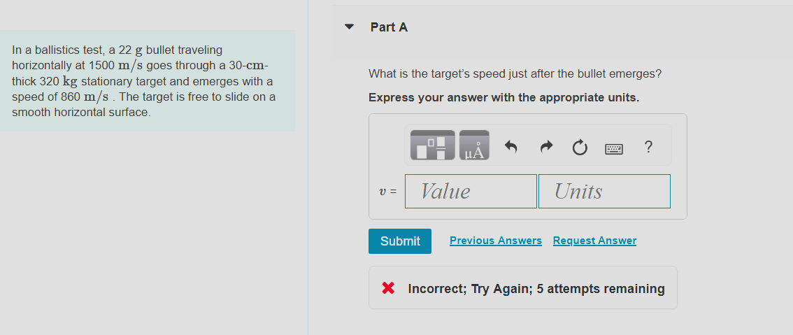 Solved In a ballistics test, a 22g ﻿bullet | Chegg.com