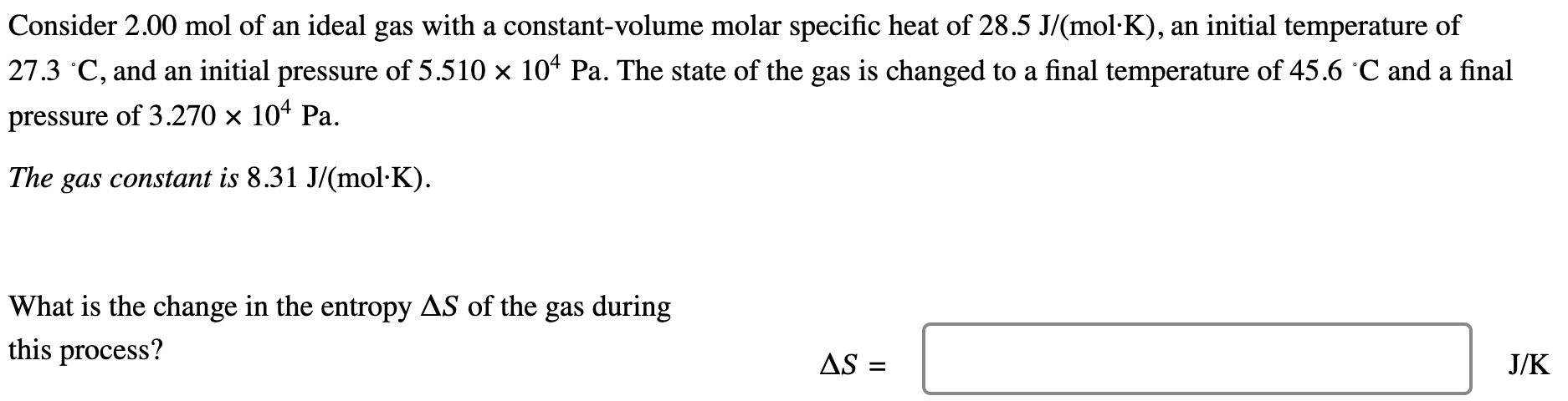 Solved Consider 2.00mol of an ideal gas with a | Chegg.com