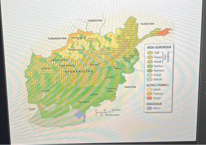 Solved Instructions: Study the language map of Afghanistan | Chegg.com