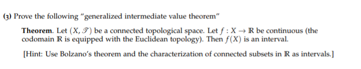Solved (3) ﻿Prove the following "generalized intermediate | Chegg.com