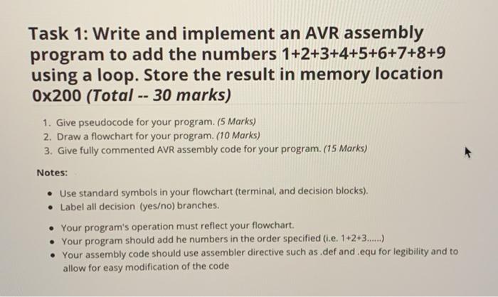 Task 1 Write And Implement An Avr Assembly Program 9924