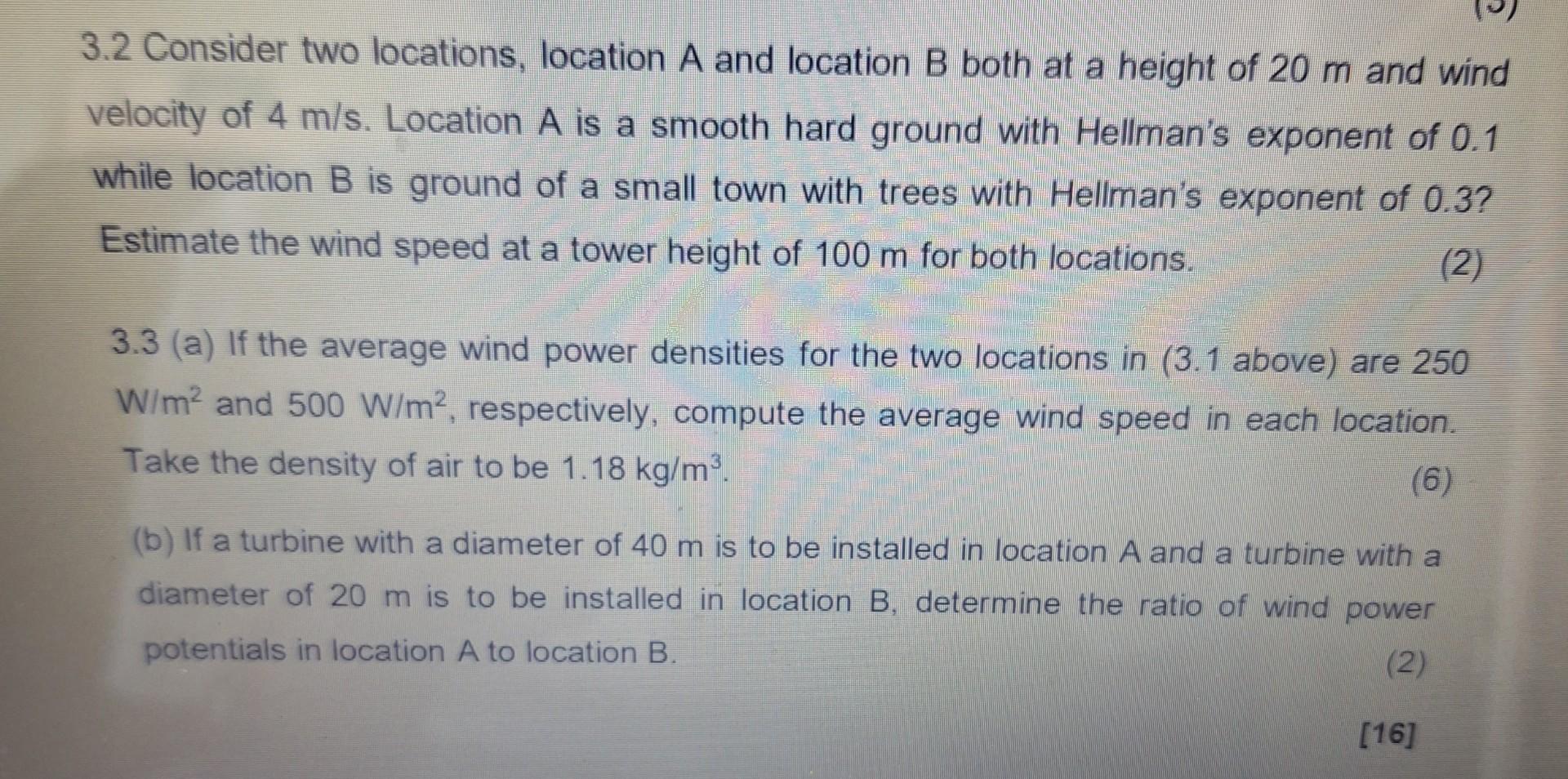 Solved 3.2 Consider two locations, location A and location B | Chegg.com