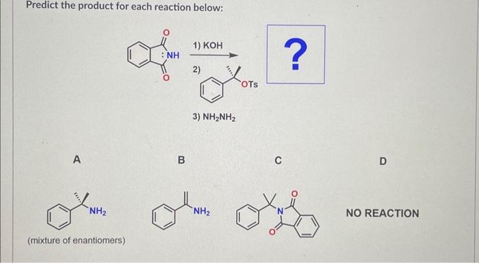 Solved Predict the product for each reaction below: 1. | Chegg.com