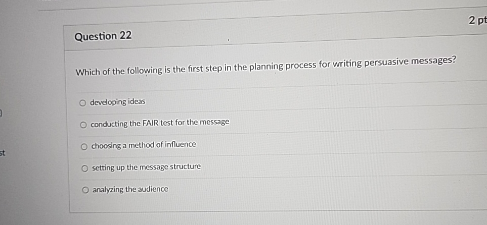 Solved Question 22Which of the following is the first step | Chegg.com