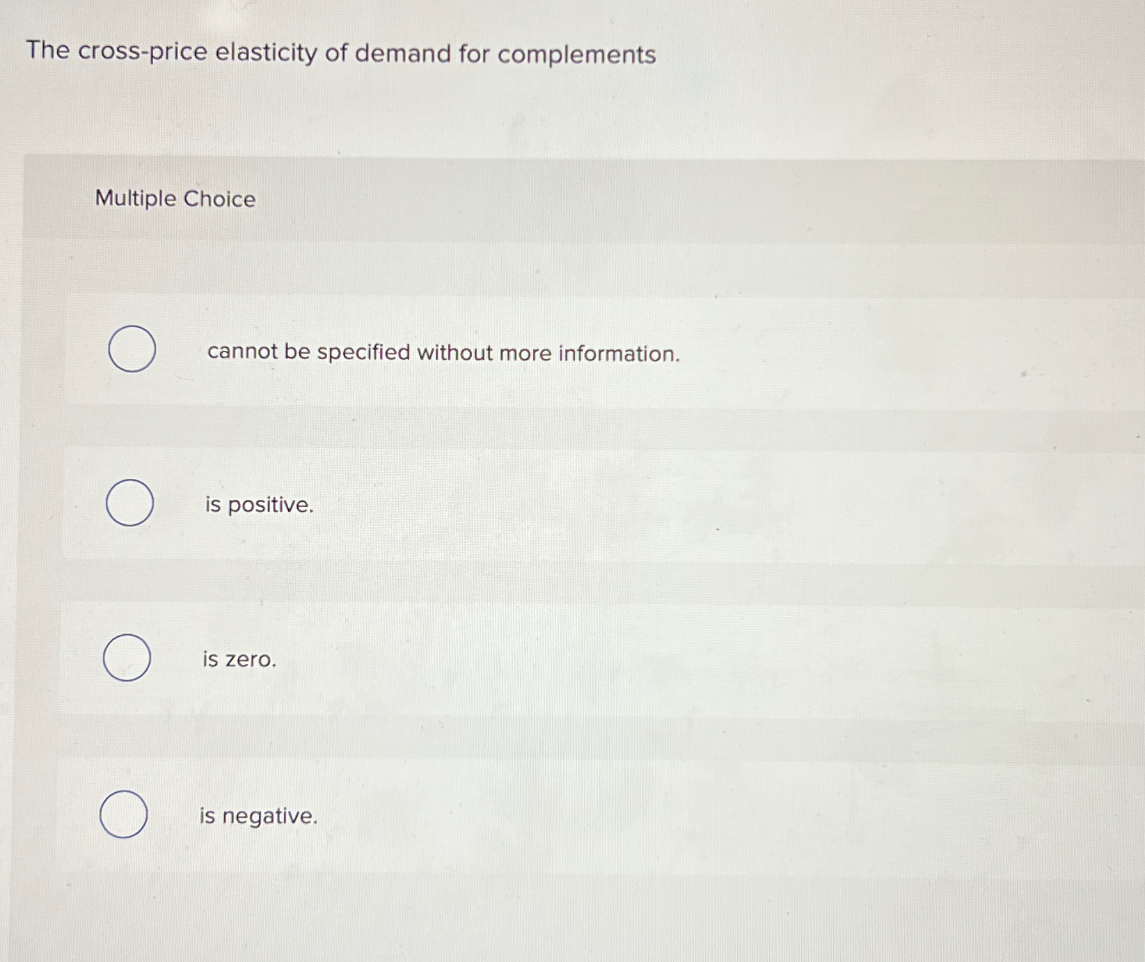 Solved The cross-price elasticity of demand for | Chegg.com