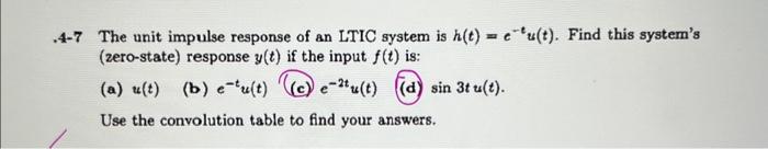 Solved 7 The Unit Impulse Response Of An Ltic System Is