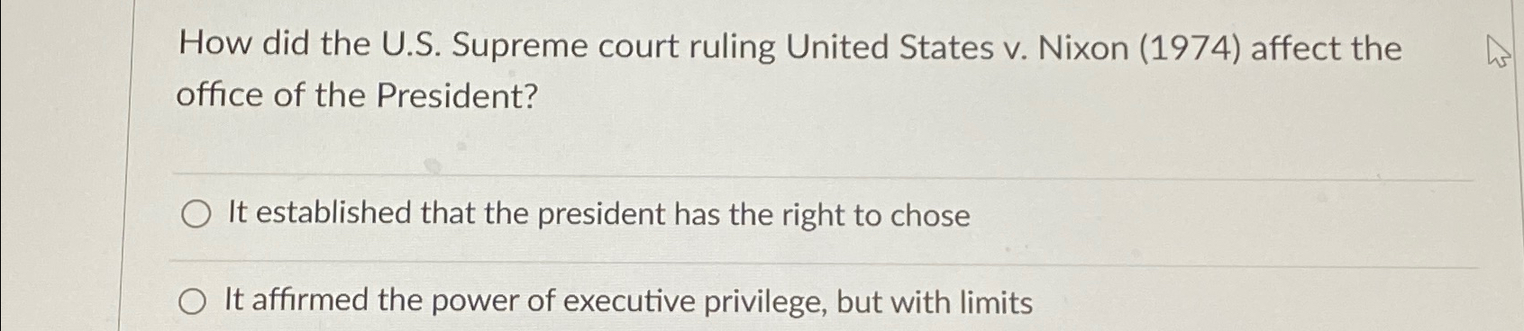 Solved How did the U.S. ﻿Supreme court ruling United States | Chegg.com