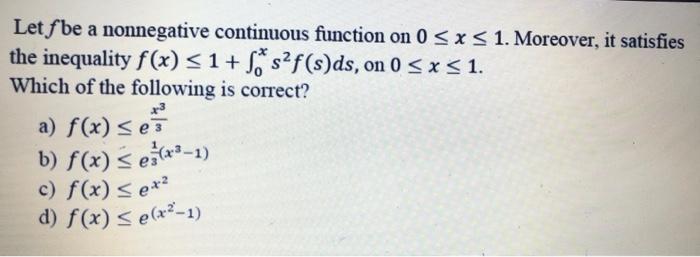 Solved Let fbe a nonnegative continuous function on 0