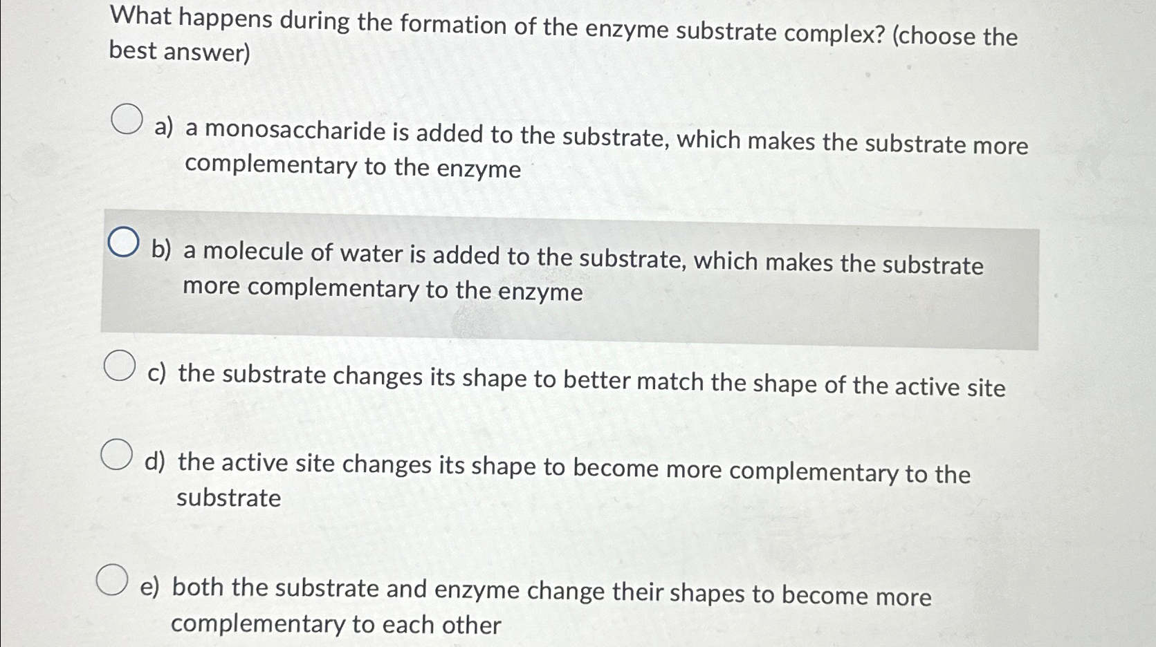 Solved What happens during the formation of the enzyme | Chegg.com