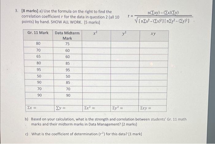 Solved 3. [8 marks] a) Use the formula on the right to find | Chegg.com