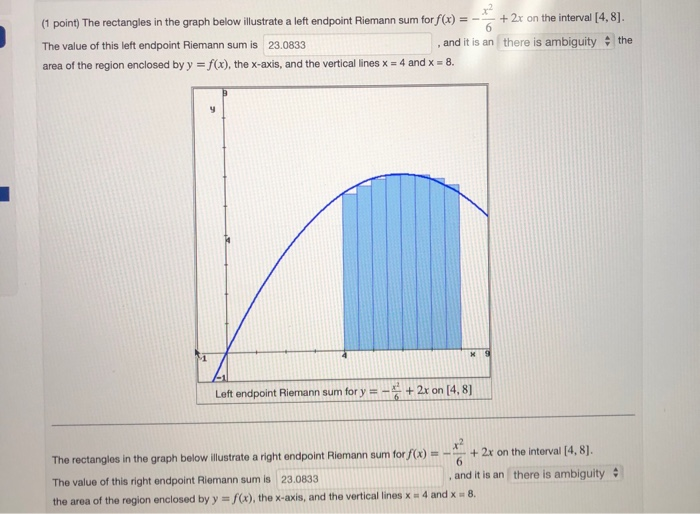 Solved (1 point) The rectangles in the graph below | Chegg.com