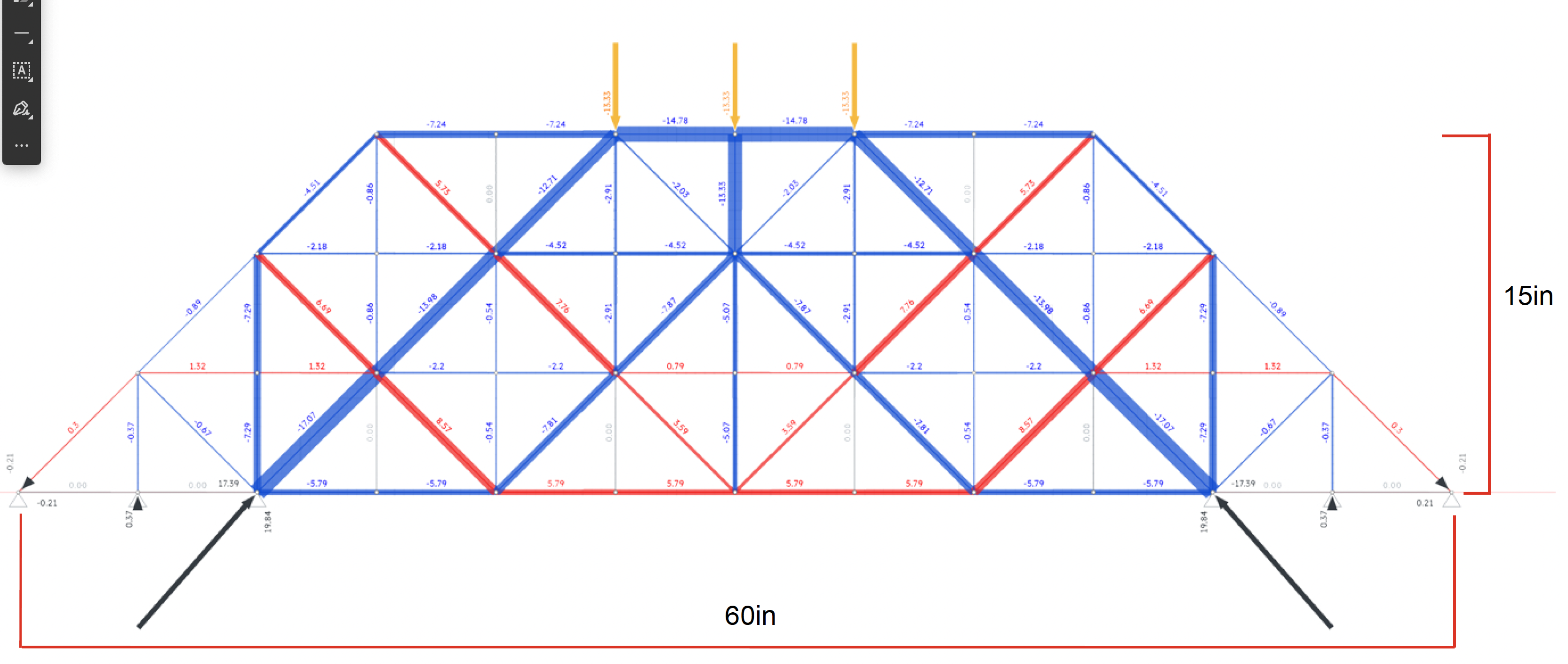 Make a maxwell diagram with the truss analysis. Force | Chegg.com
