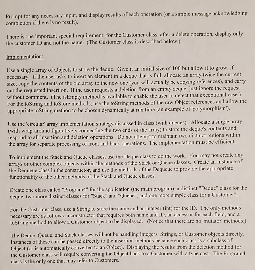 Solved Data Structure A "deque" (pronounced 'deck") is a | Chegg.com
