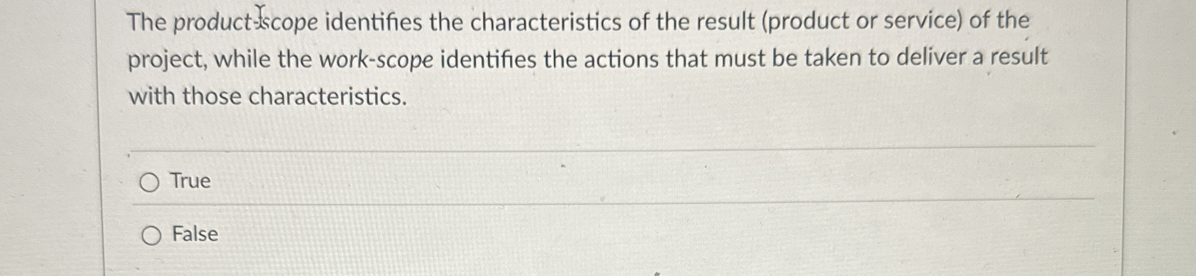 Solved The product-xcope identifies the characteristics of | Chegg.com