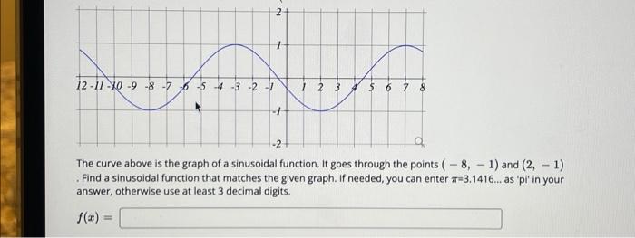 Solved The curve above is the graph of a sinusoidal | Chegg.com