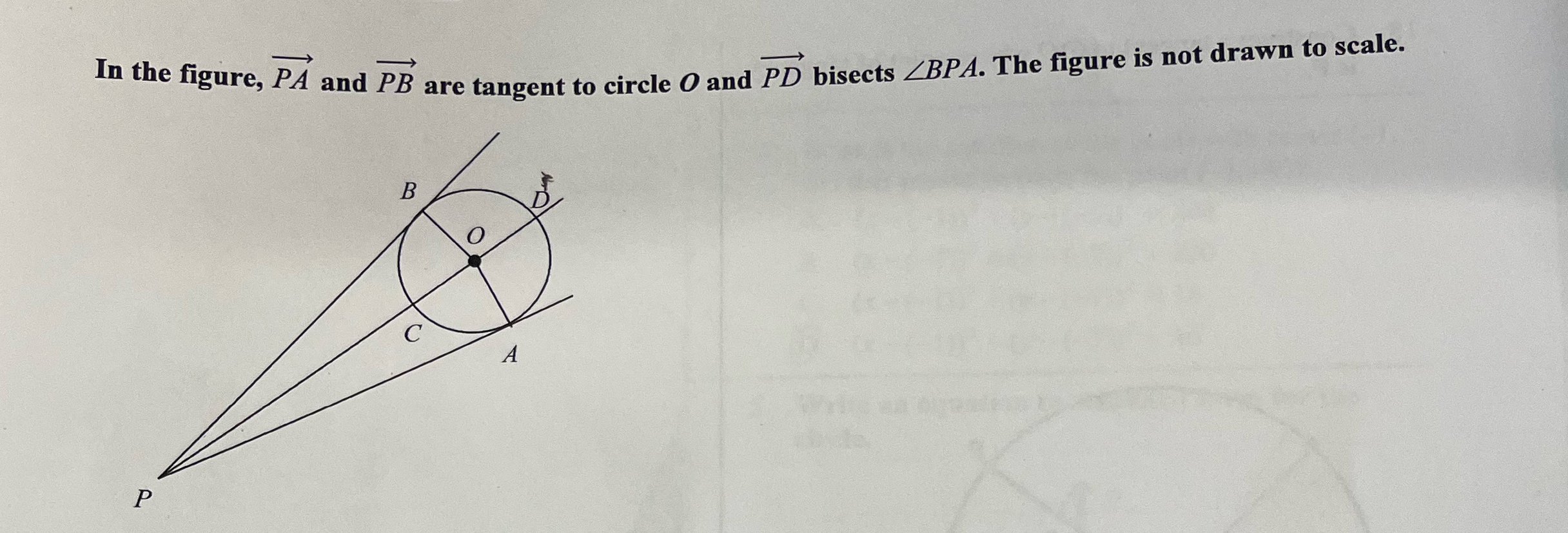 In the figure, vec(PA) ﻿and vec(PB) ﻿are tangent to | Chegg.com