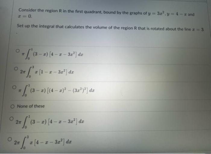 Solved Consider the region R in the first quadrant, bound by | Chegg.com