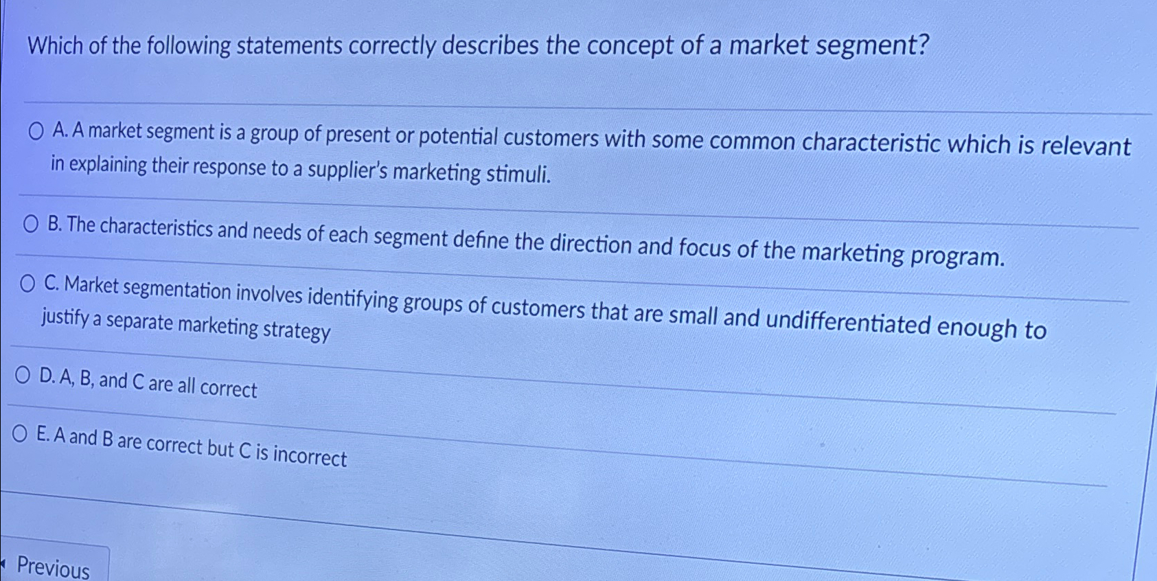 Solved Which of the following statements correctly describes | Chegg.com