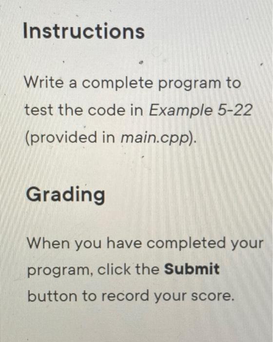 Solved Instructions Write a complete program to test the | Chegg.com