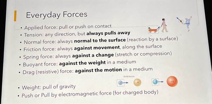 Solved Everyday Forces - Applied force: pull or push on | Chegg.com