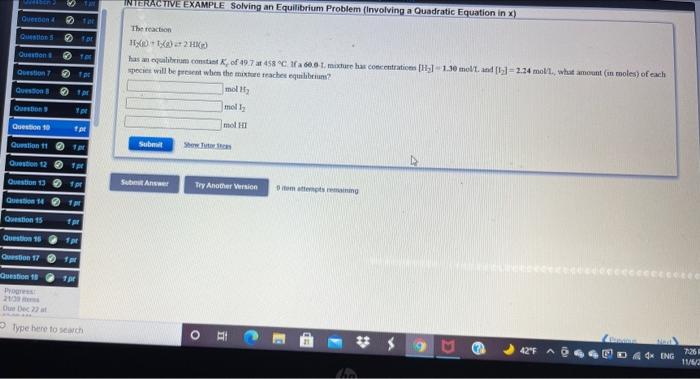 Solved INTERACTIVE EXAMPLE Solving an Equilibrium Problem | Chegg.com