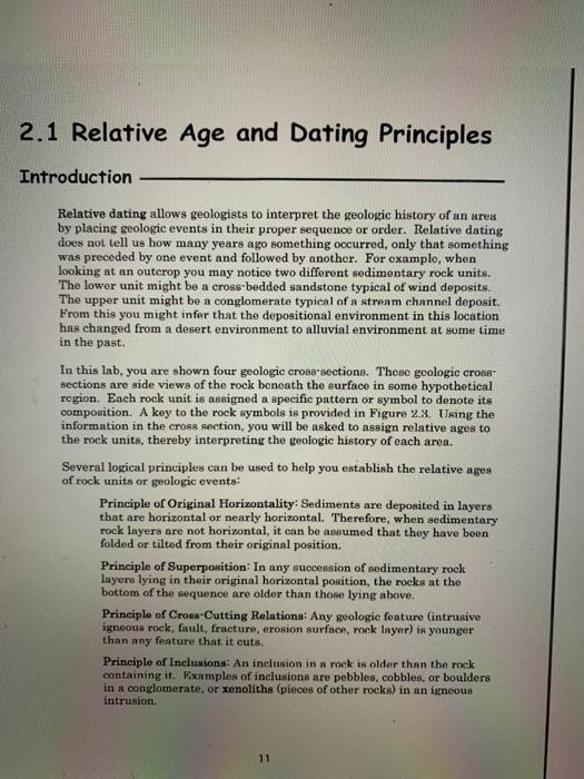 Solved 2.1 Relative Age and Dating Principles Introduction | Chegg.com