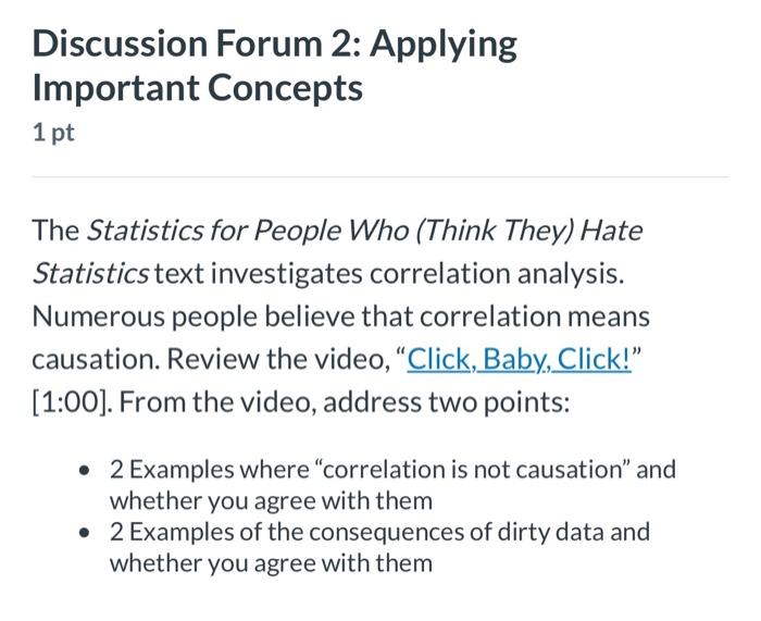 Solved Discussion Forum 2: Applying Important Concepts 1pt | Chegg.com