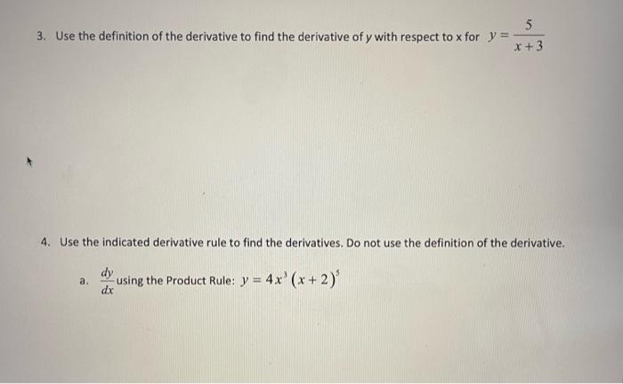 Solved 3. Use the definition of the derivative to find the | Chegg.com