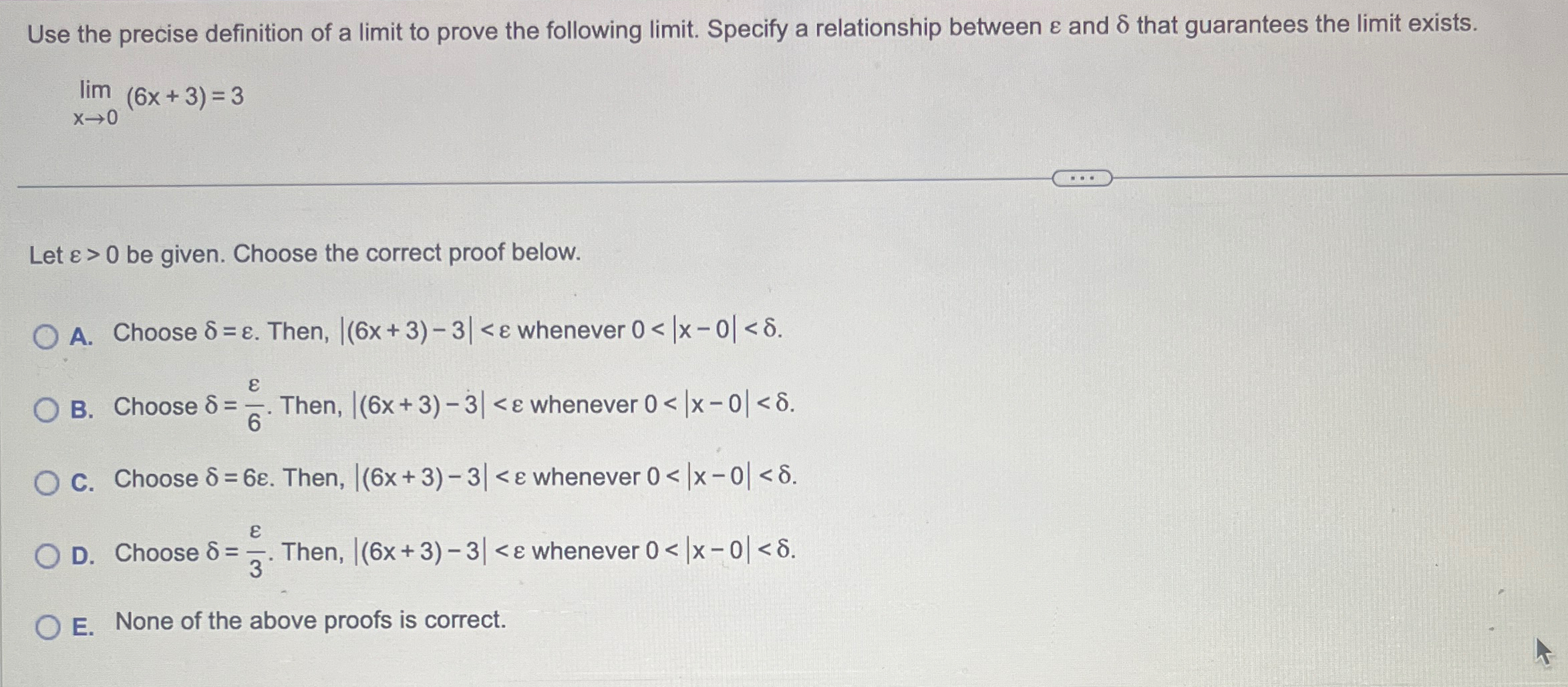 Solved Use the precise definition of a limit to prove the | Chegg.com