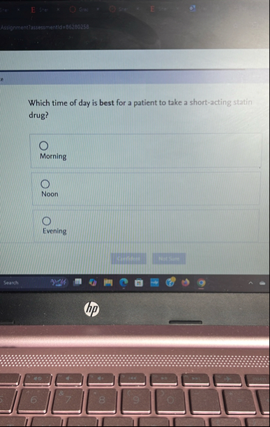 Solved Which time of day is best for a patient to take a | Chegg.com